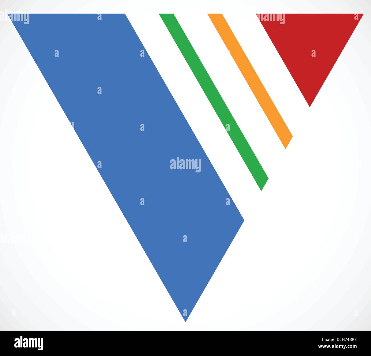 Geometric triangle with stripes, lines. Triangle emblem, icon Stock ...