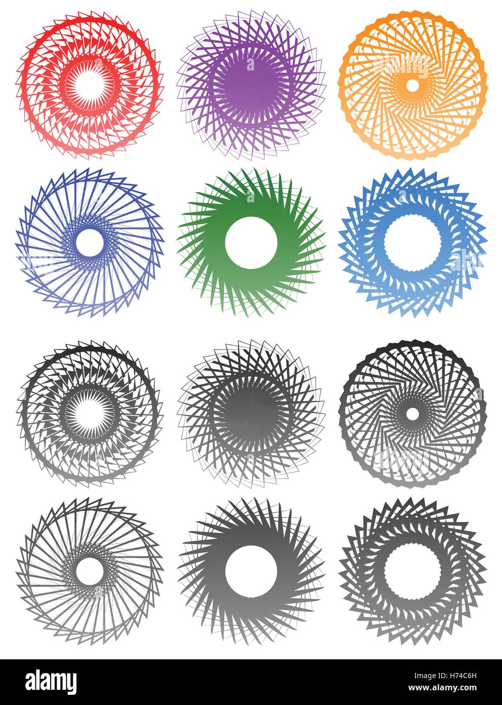 Abstract vortex, spiral element(s). Geometric circular illustration ...