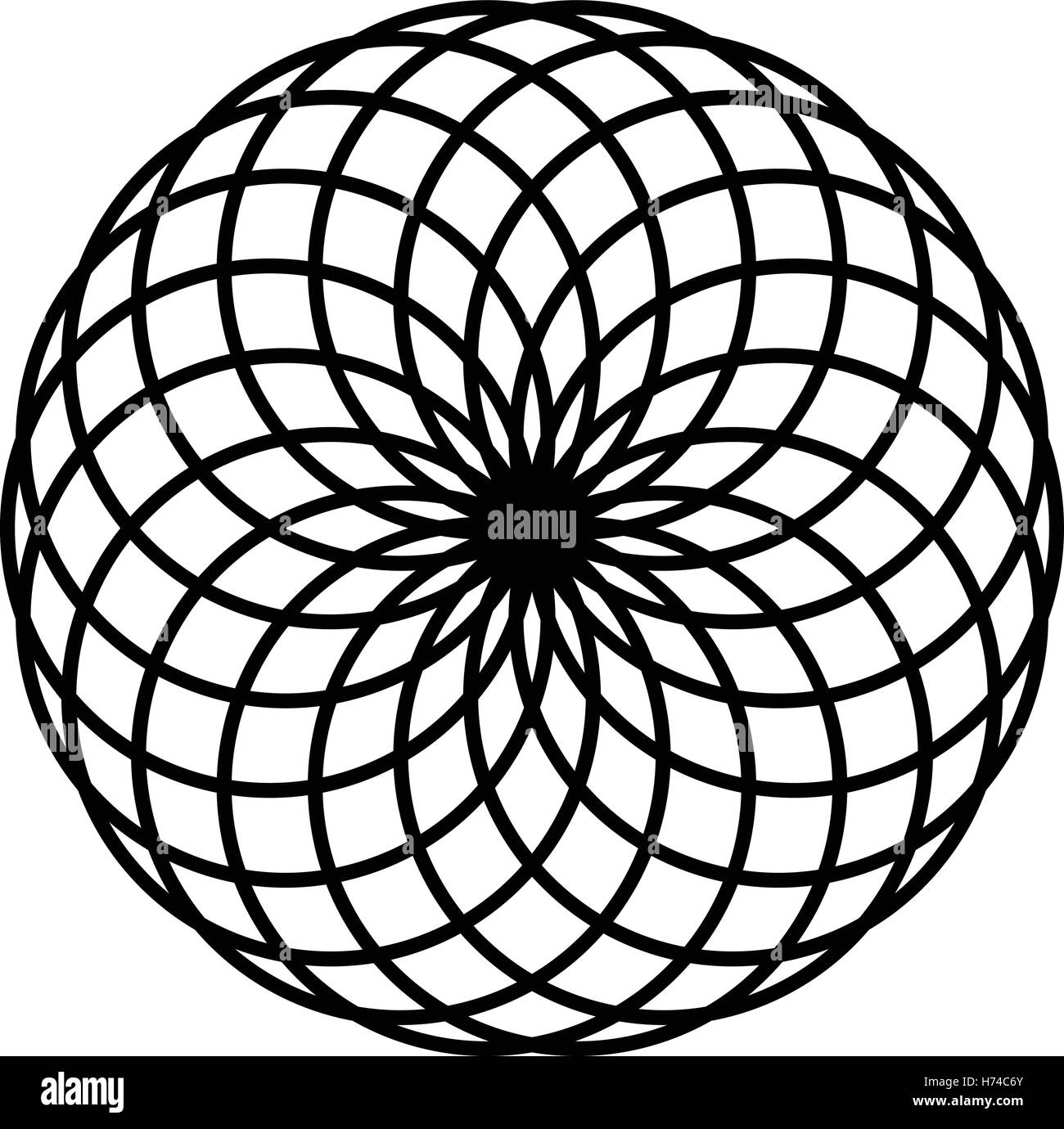 Circular Geometric Spiral Abstract Monochrome Design Element Stock Vector Image And Art Alamy
