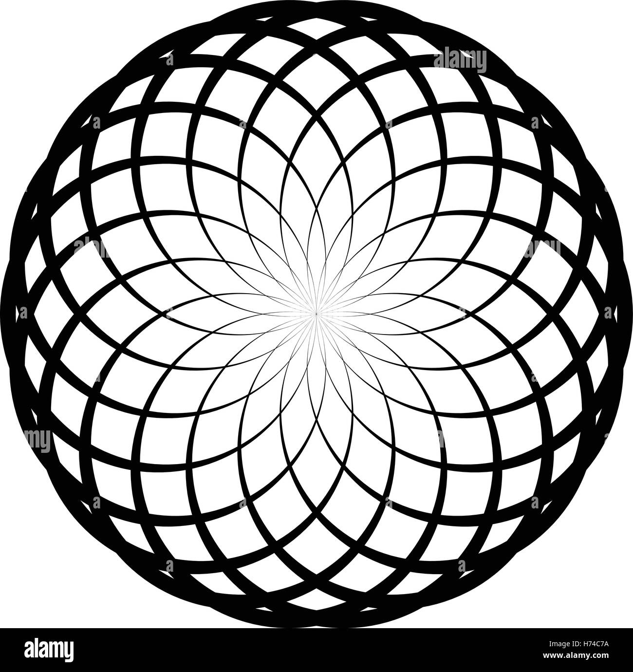 Circular geometric spiral. Abstract monochrome design element Stock ... Circular geometric spiral. Abstract monochrome design element Stock ...