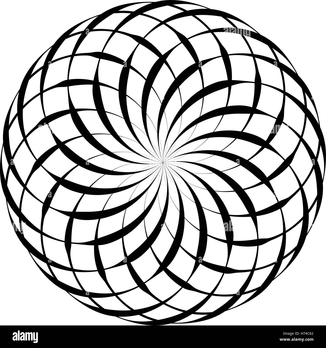Circular Geometric Spiral Abstract Monochrome Design Element Stock Vector Image And Art Alamy