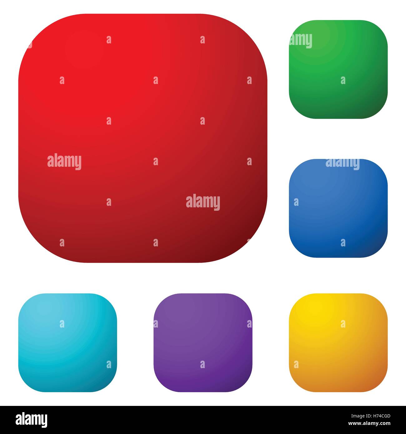 Set of colorful button, icon shapes, backgrounds Stock Vector Image ...