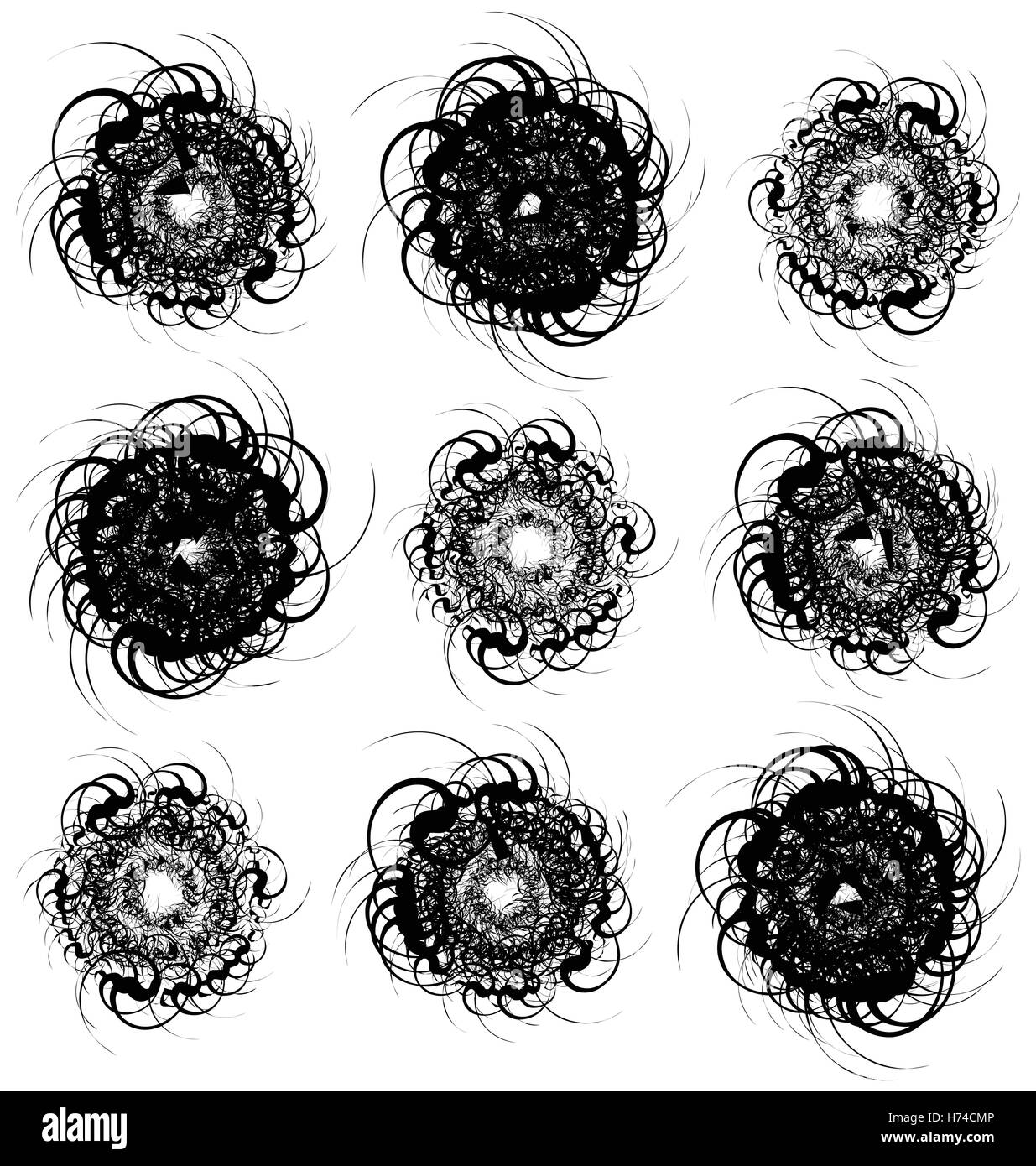 Set of abstract, chaotic shapes. 9 different element Stock Vector Image ...