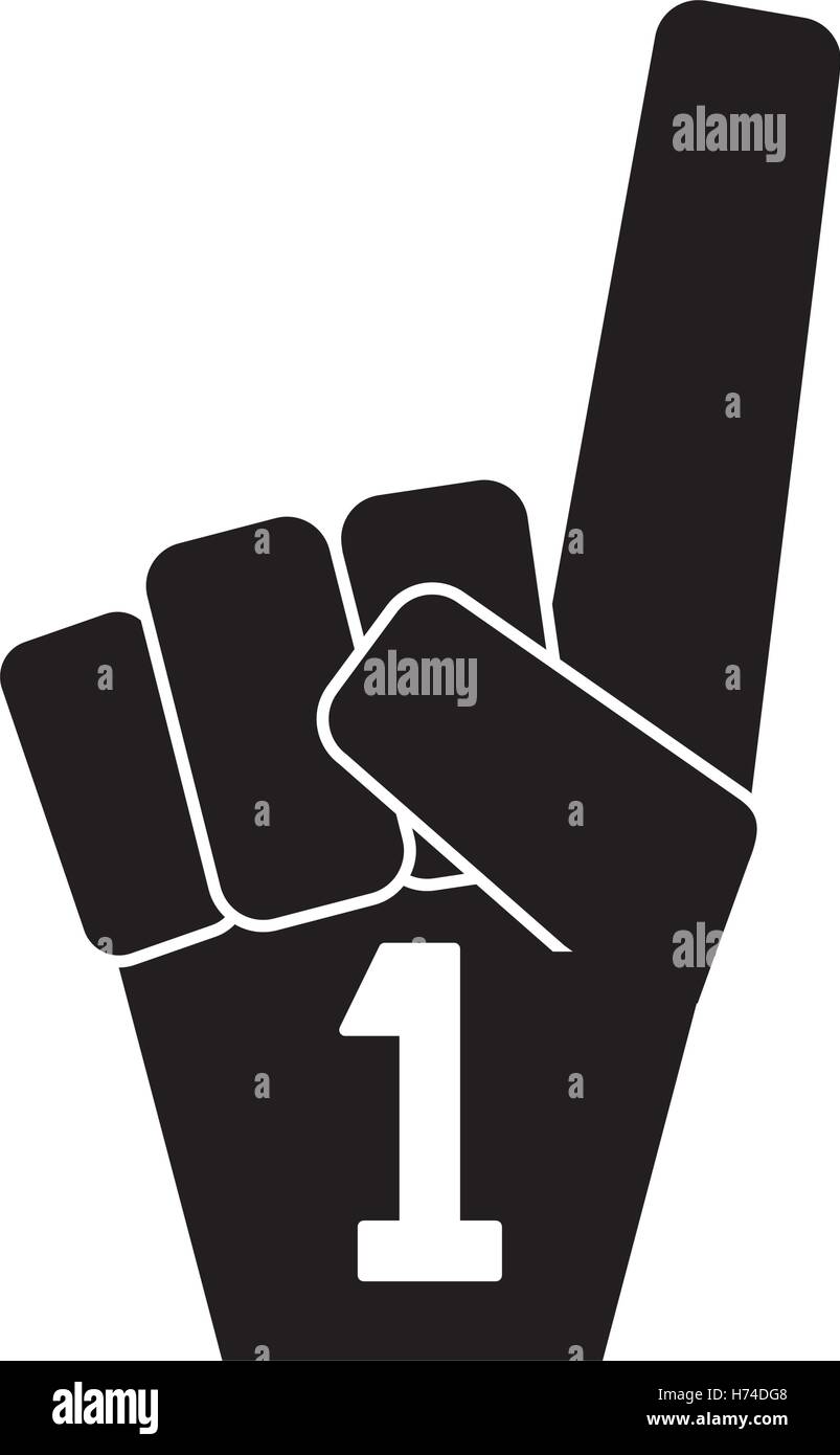 Isolated glove and number one gesture Stock Vector Image & Art - Alamy