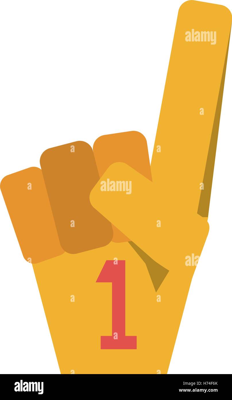 Isolated glove and number one gesture Stock Vector Image & Art - Alamy