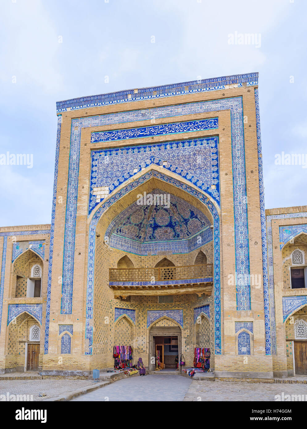 The central portal of Muhammad Rahim-khan Madrasah decorated with blue ...