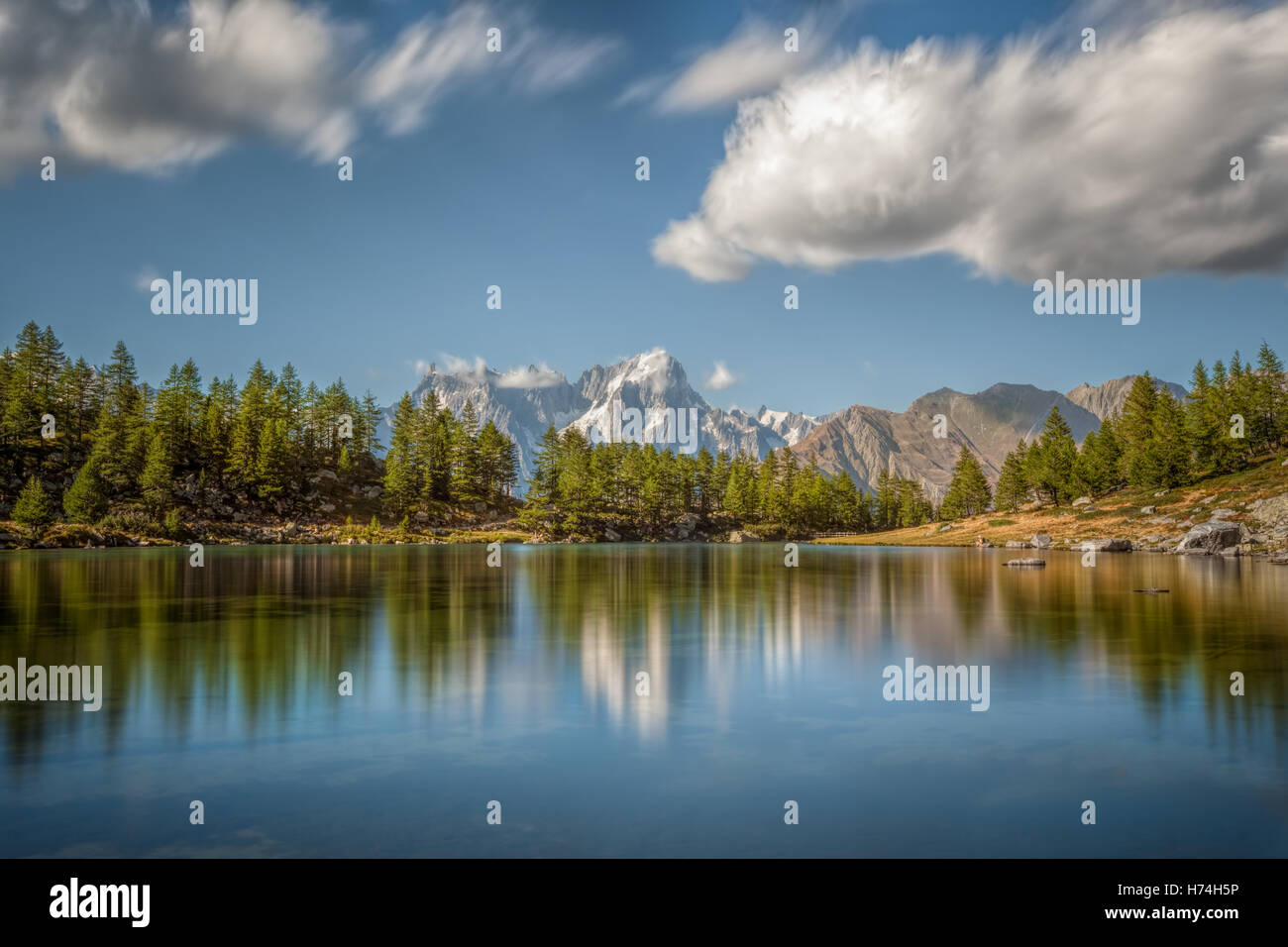 Lake Arpy with reflections - Lago d'Arpy, Aosta Valley, Italian Alps ...