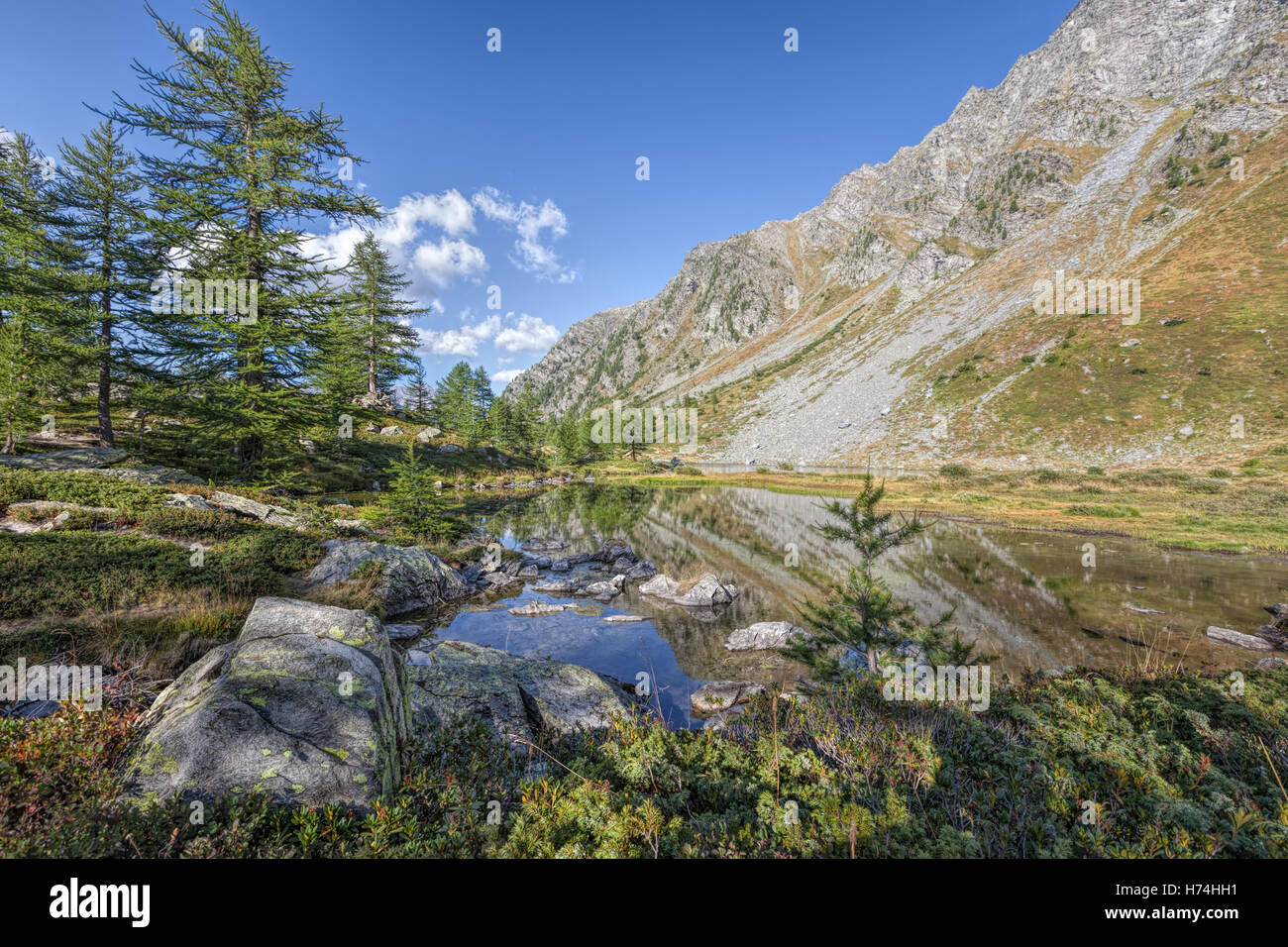 Lake Arpy - Lago d'Arpy, Aosta Valley, Italian Alps, Italy Stock Photo ...
