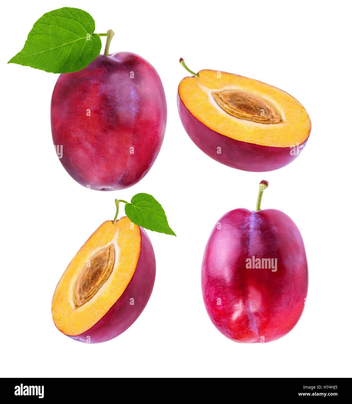 plum on a white background Stock Photo - Alamy