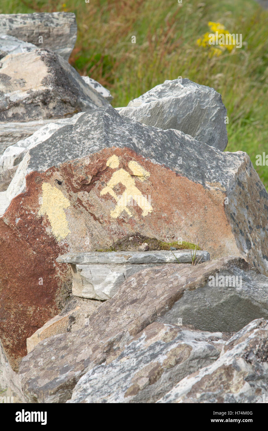 Trek and Hiking Sign, Maghera Beach, Ardara, Ireland Stock Photo - Alamy