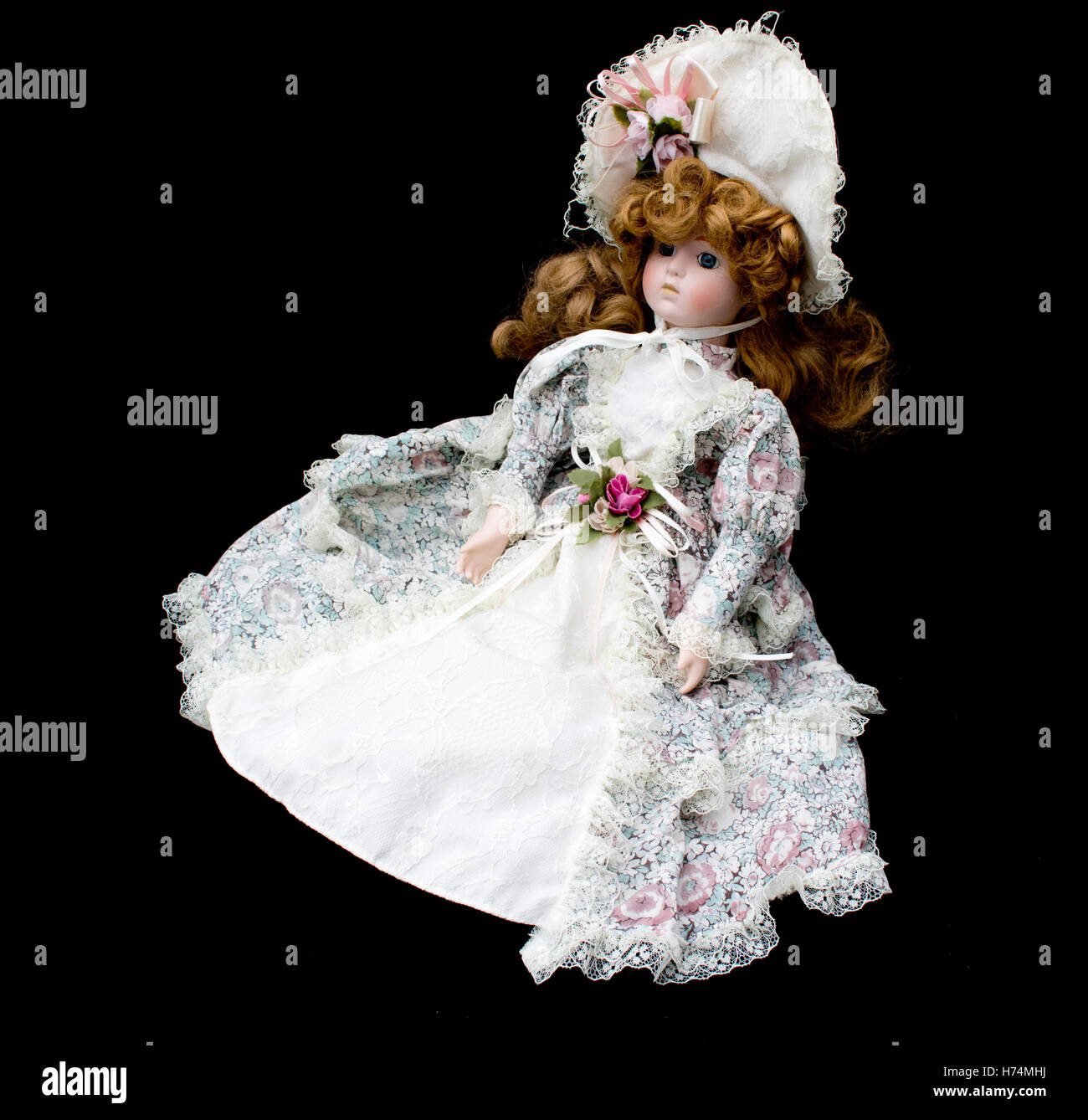 Close Up and Isolated Vintage Antique Old Doll Stock Photo - Alamy
