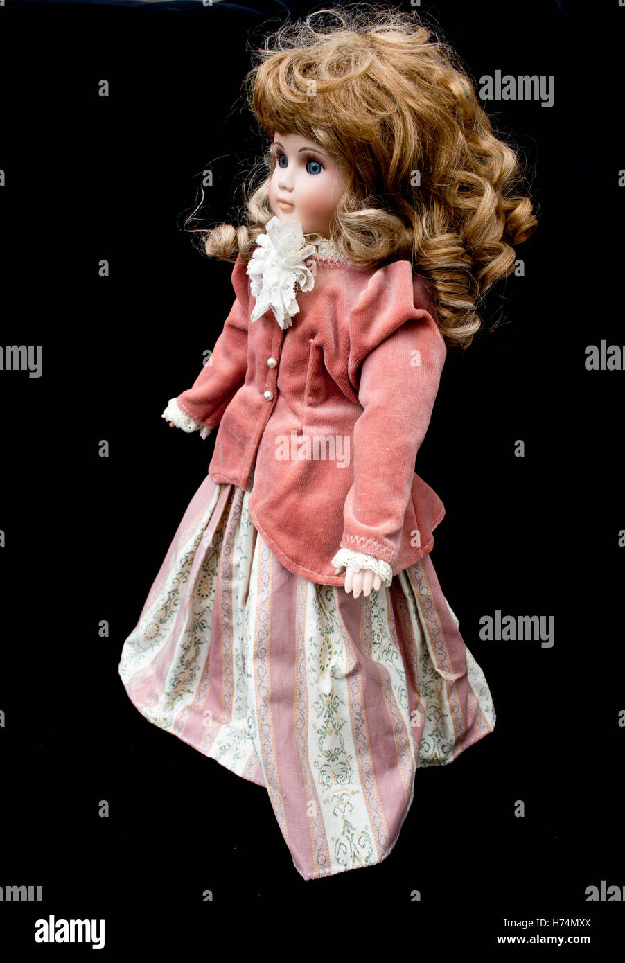 Close Up and Isolated Vintage Antique Old Doll Stock Photo - Alamy