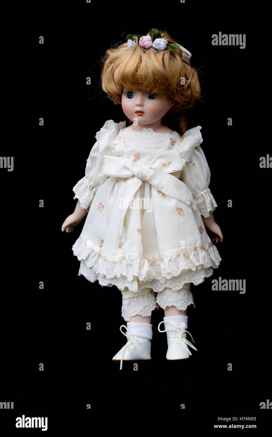 Close Up and Isolated Vintage Antique Old Doll Stock Photo - Alamy