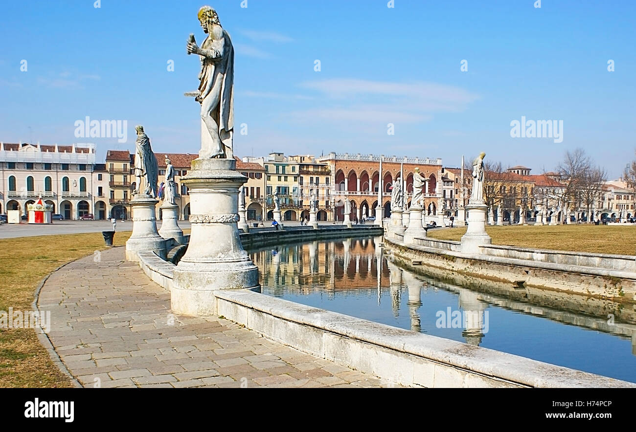 Prato della Valle is the largest square in italy, surrounded by canal ...