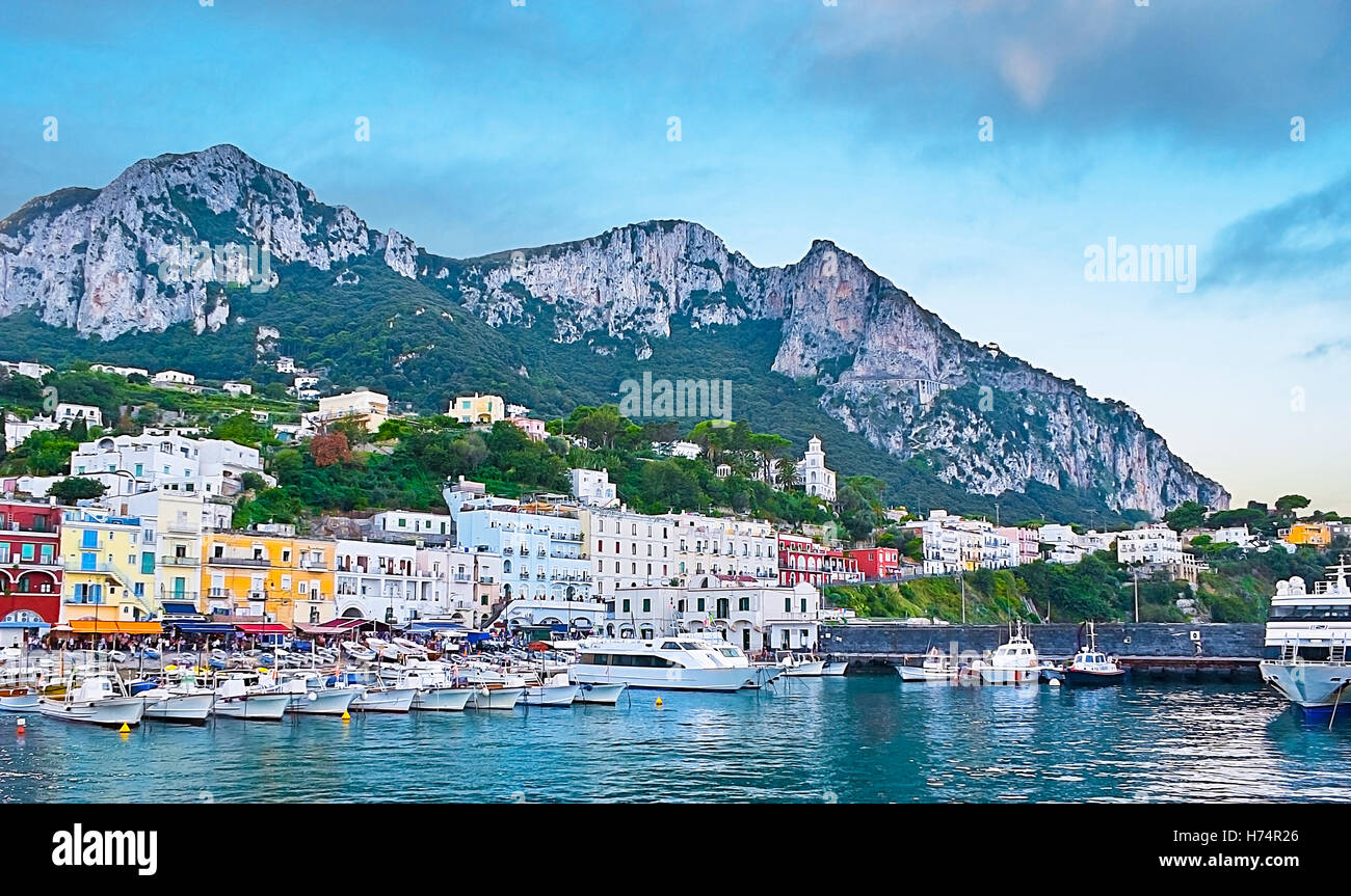 Capri is an island in the Tyrrhenian Sea off the Sorrentine Peninsula ...