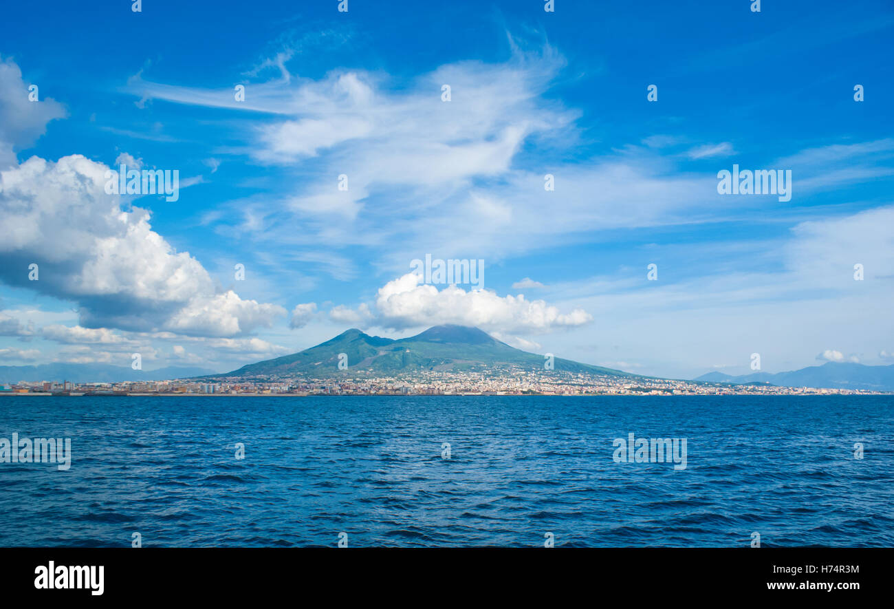 the view on great Mount Vesuvius the stratovolcano in the Gulf of ...