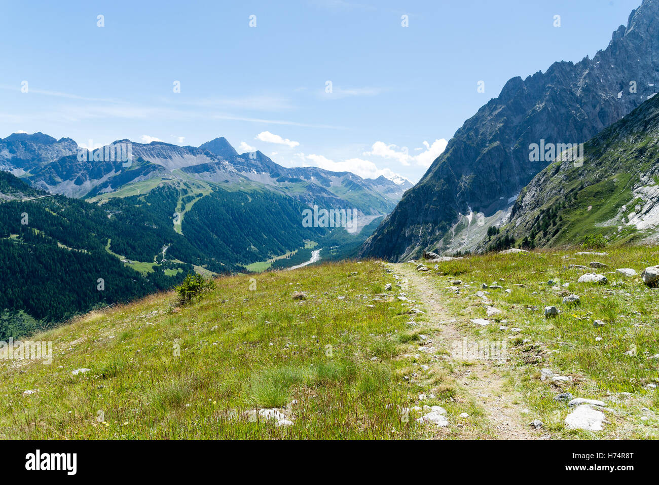 a view of ferret valley at aosta italy Stock Photo - Alamy