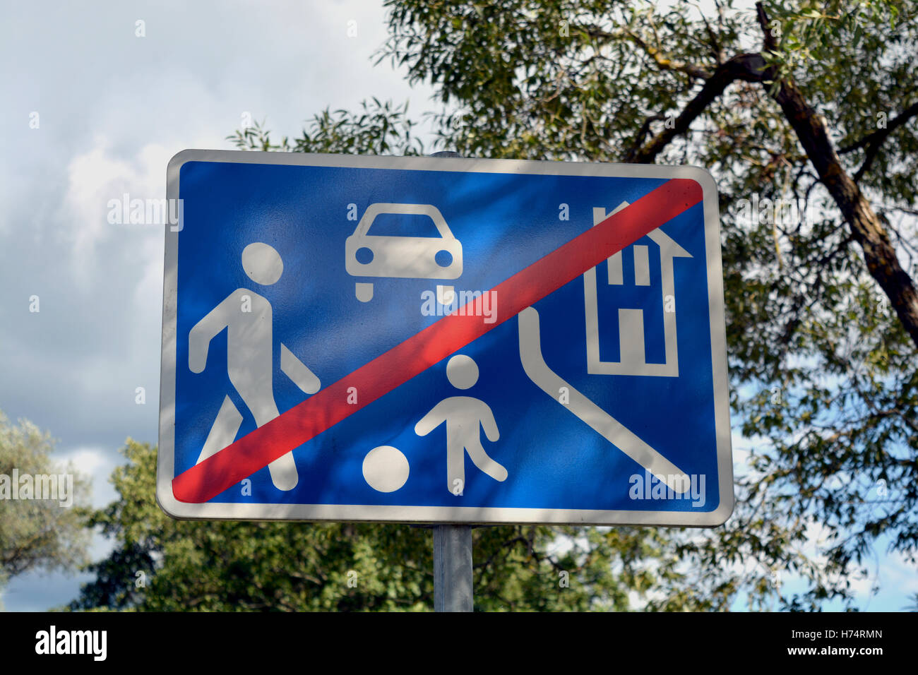 road sign with symbols in park street Stock Photo - Alamy
