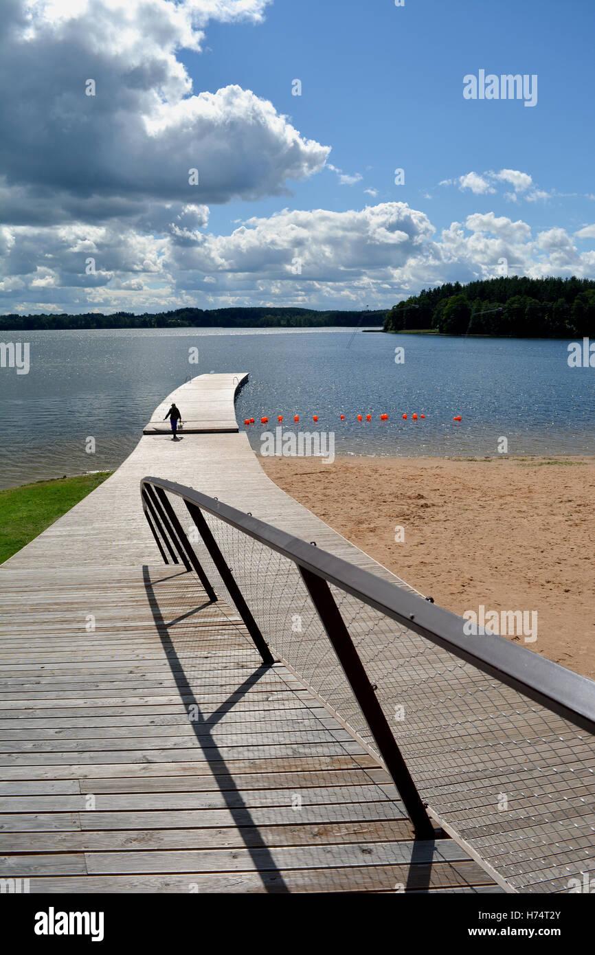 resort lake landscape with bridge Stock Photo - Alamy