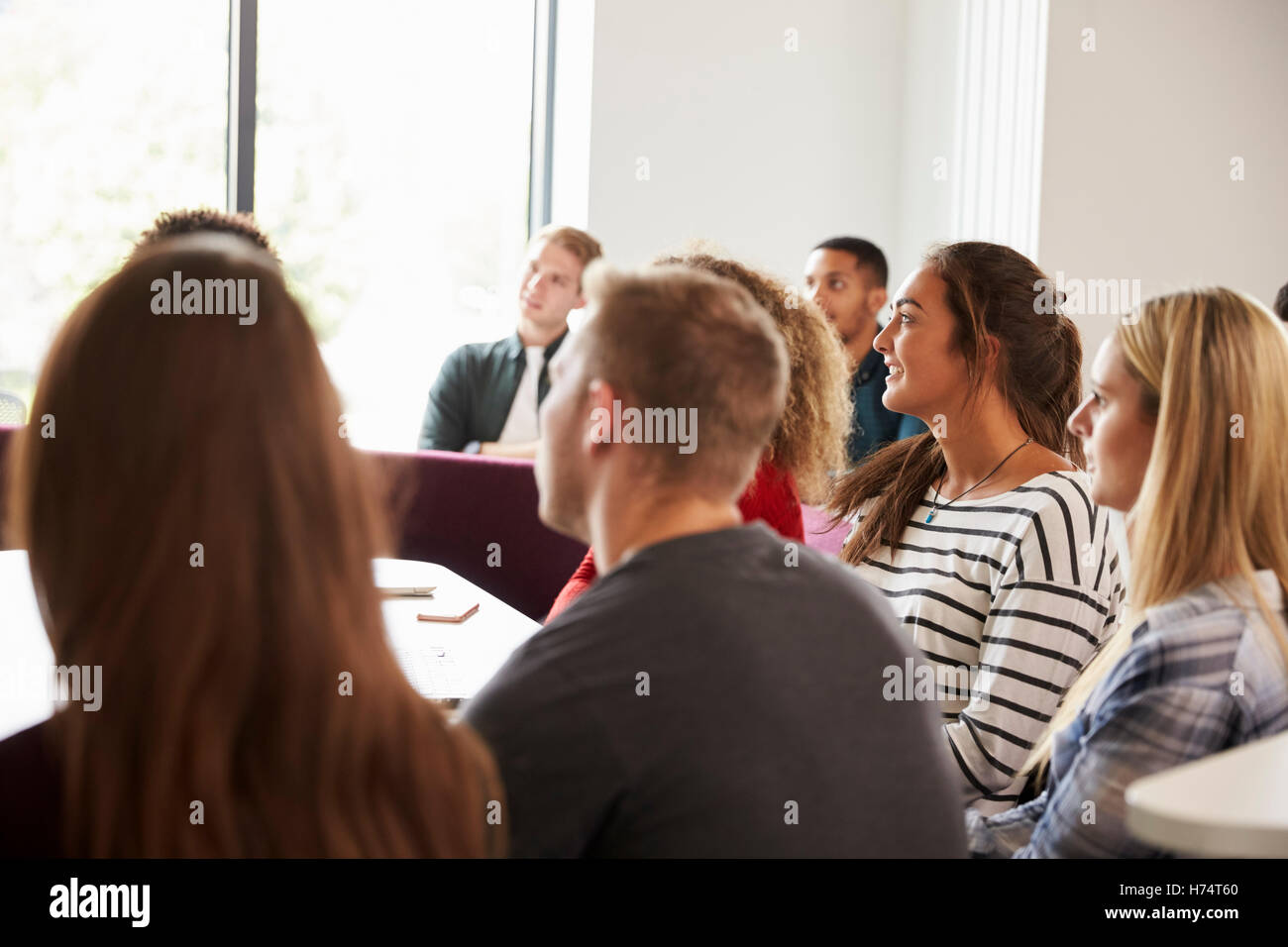 Group Of University Students Attending Lecture On Campus Stock Photo ...