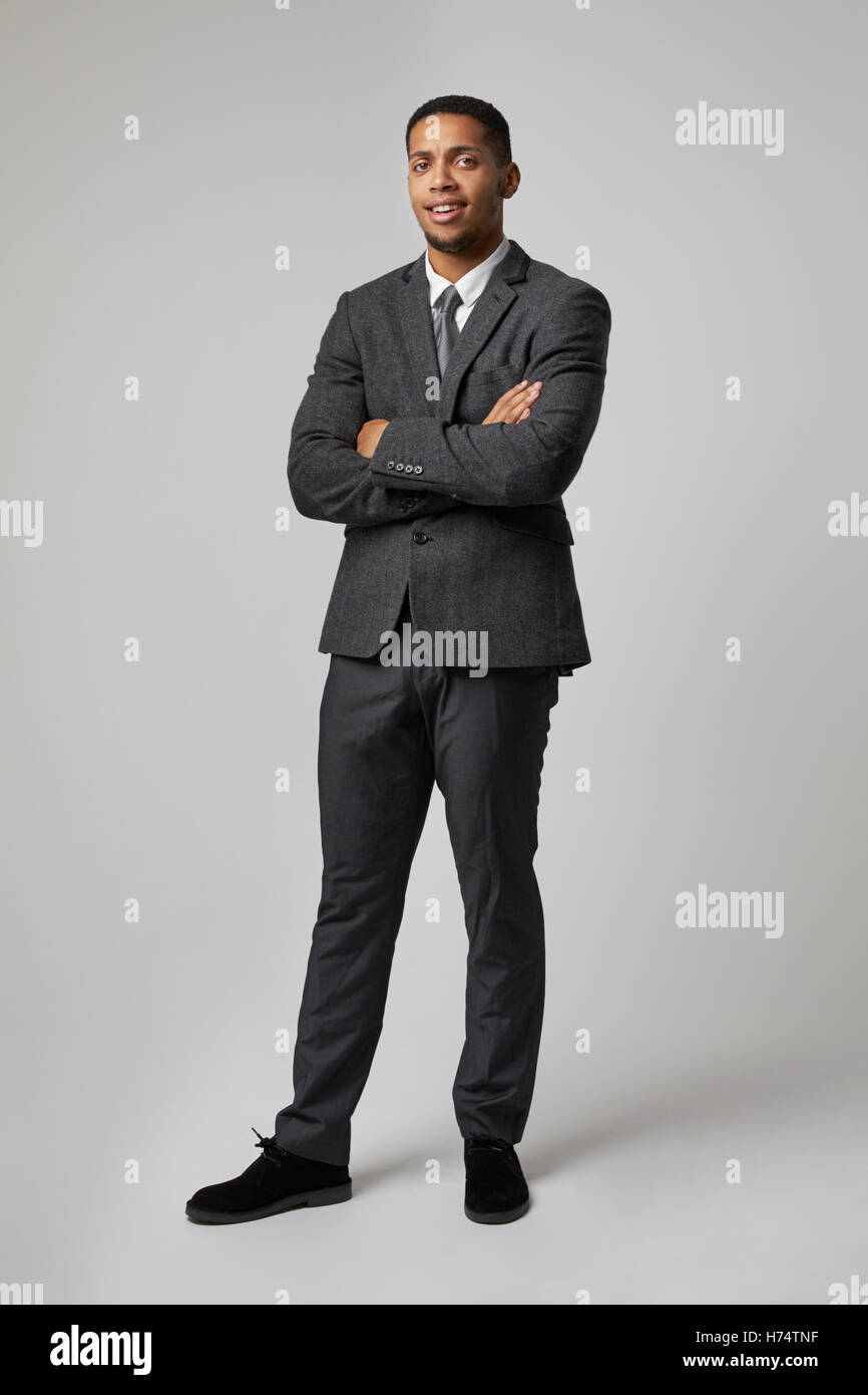 Studio Portrait Of Businessman Wearing Suit Stock Photo - Alamy