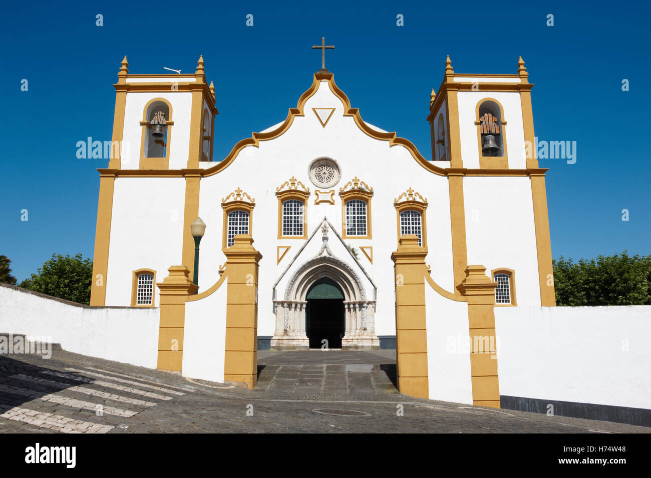 Traditional Azores church. Santa Cruz. Praia da Vitoria. Terceira ...