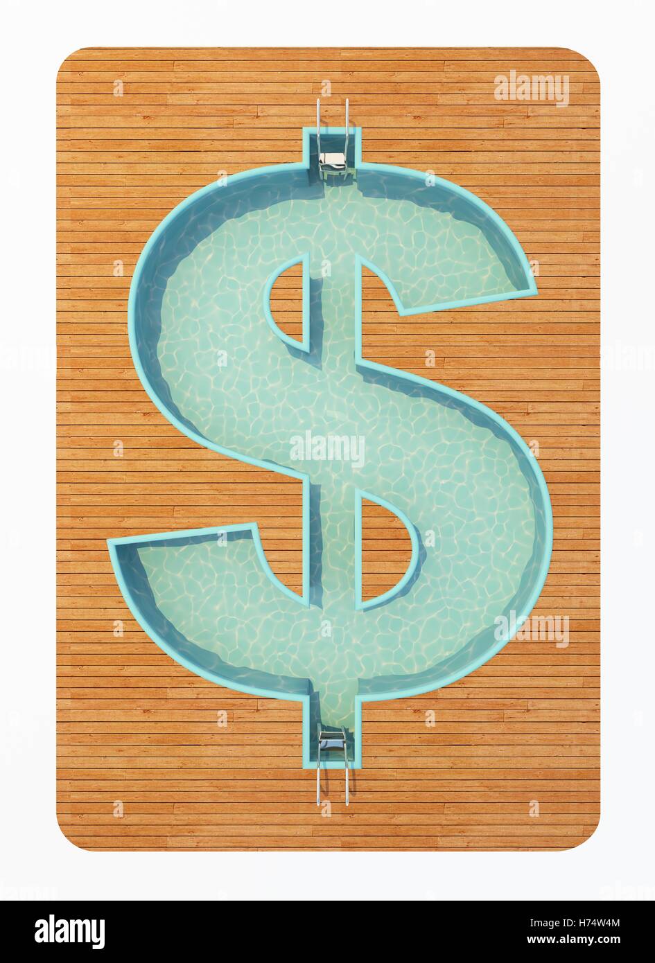 pool in the shape of a dollar sign. 3d rendering Stock Photo - Alamy