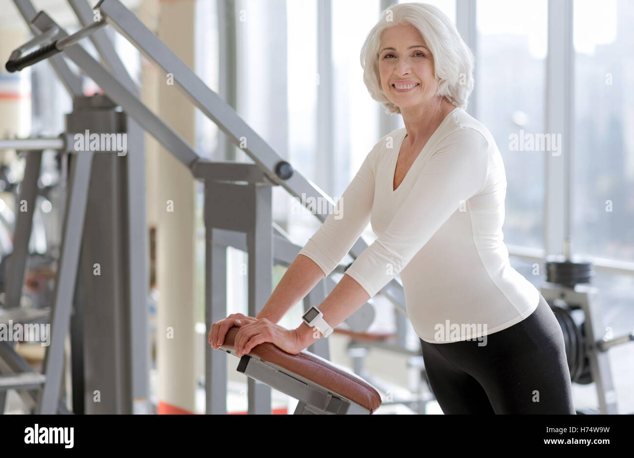Senior woman at gym hi-res stock photography and images - Alamy