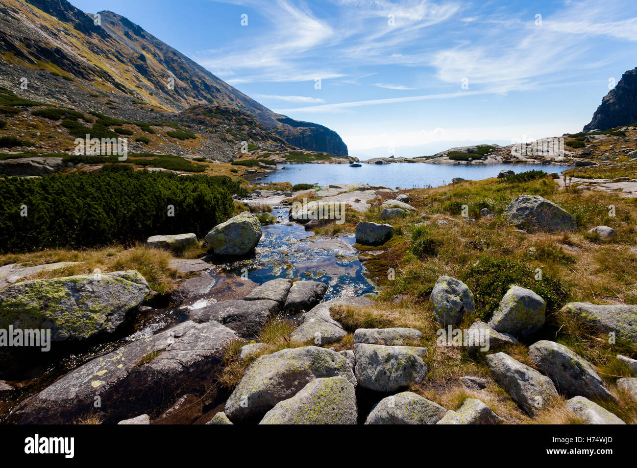Beautiful Pleso nad Skokom in Mlynicka dolina on the way to Bystre ...