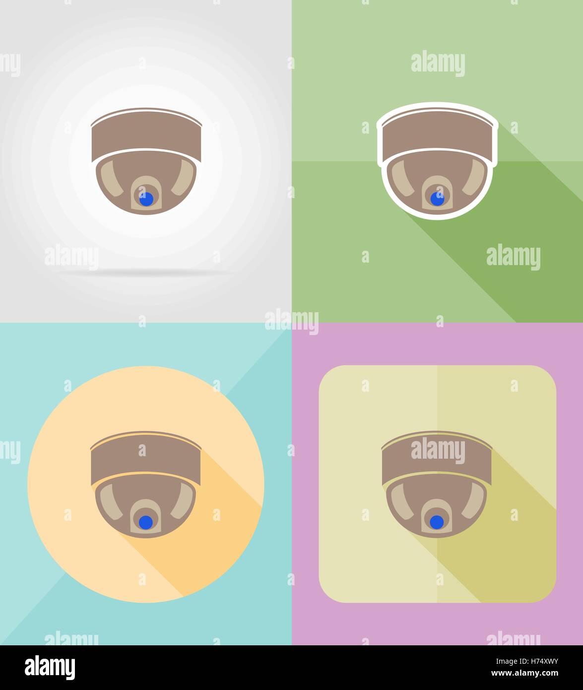 video surveillance camera for design flat icons vector illustration ...