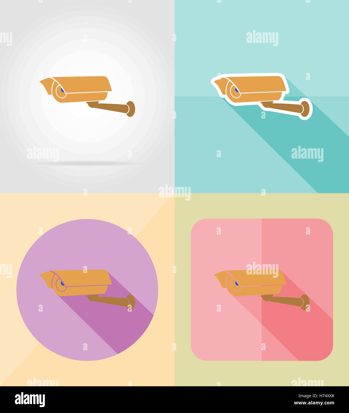video surveillance camera for design flat icons vector illustration ...