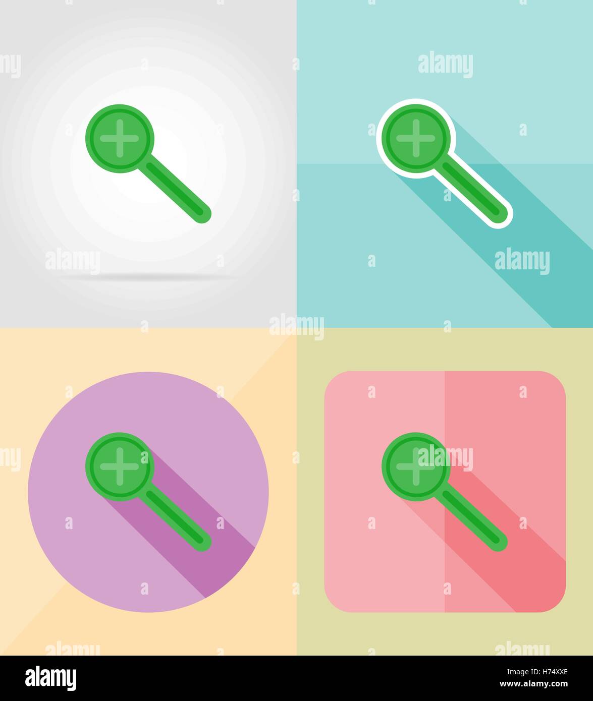 magnifier increase and decrease for design flat icons vector illustration isolated on background ...