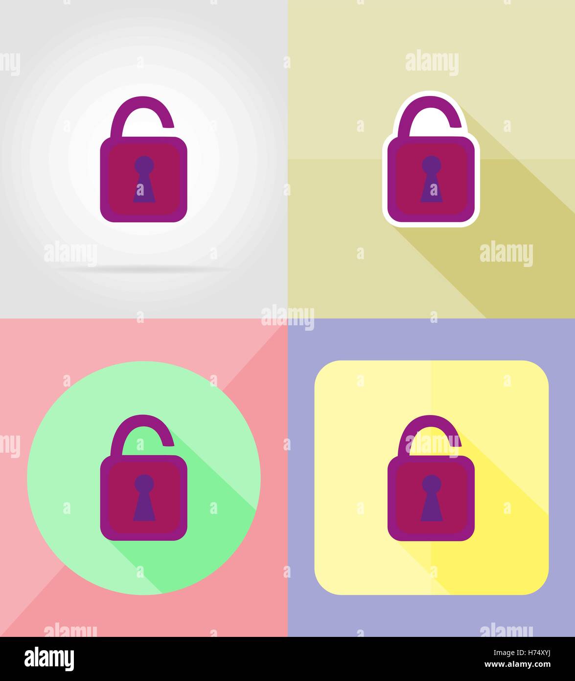 lock for design flat icons vector illustration isolated on background ...