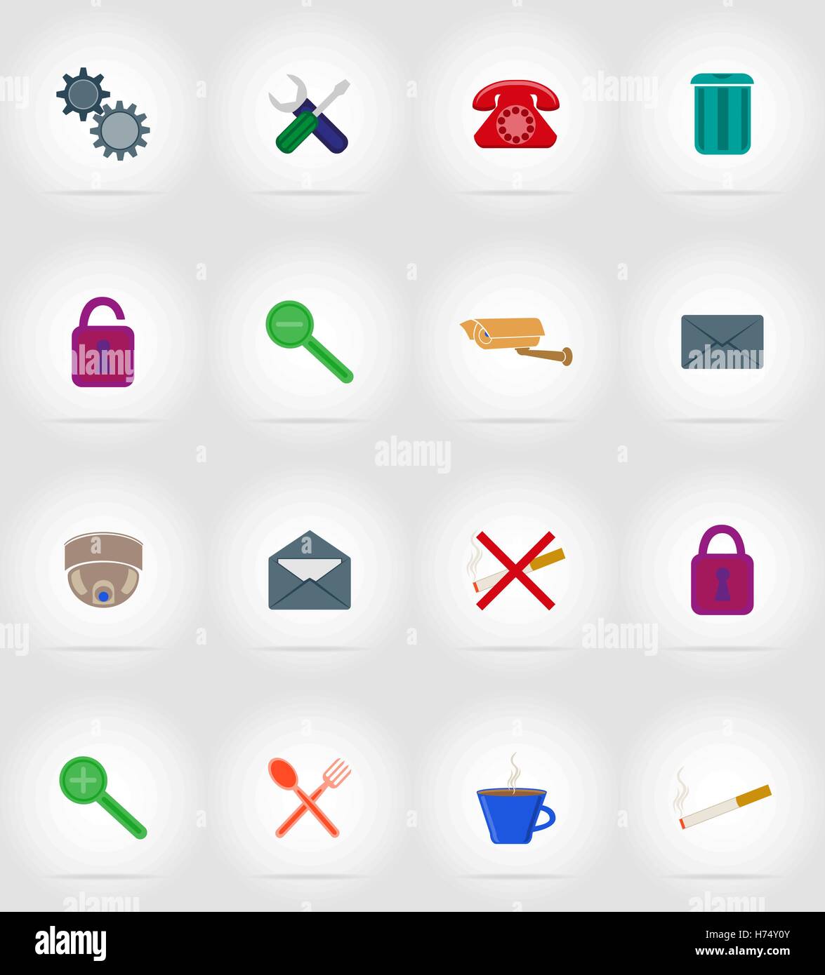 service flat icons vector illustration isolated on background Stock ...