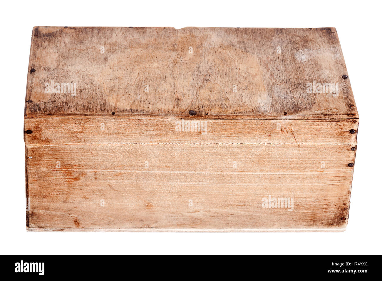Old wooden box isolated on white background Stock Photo - Alamy