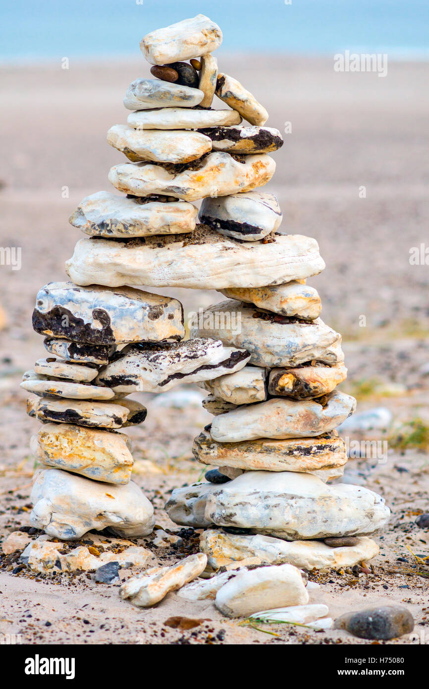Stone tower on the beach in Denmark Stock Photo - Alamy