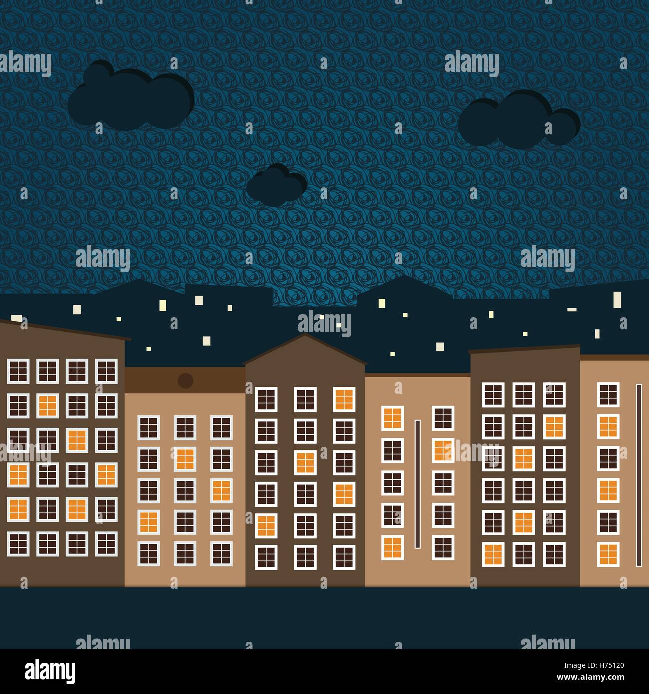 Neighborhood houses night sky Stock Vector Images - Alamy