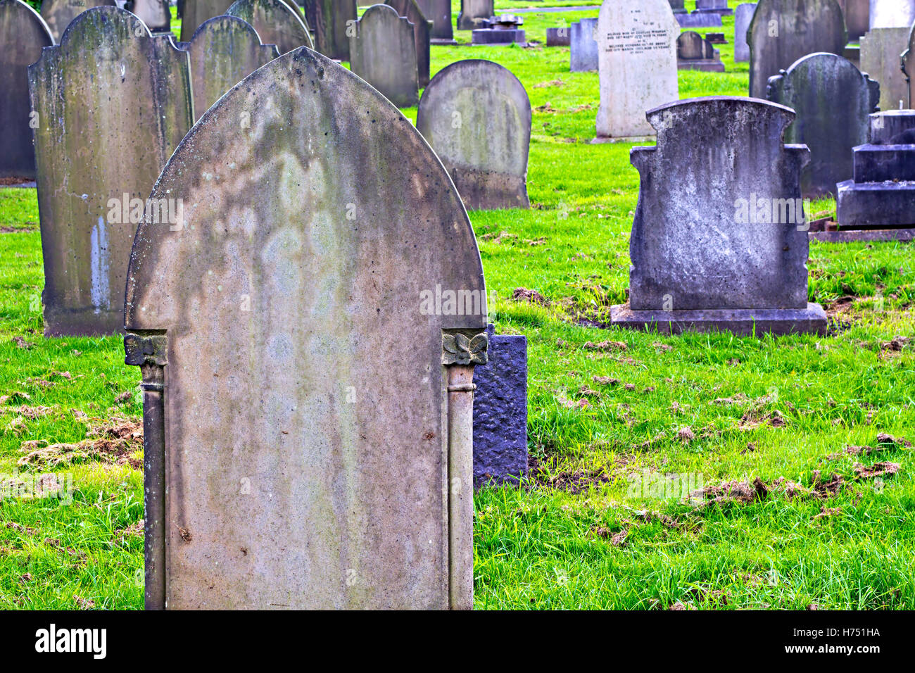 Blank old gravestones in an ancient cemetery Stock Photo - Alamy
