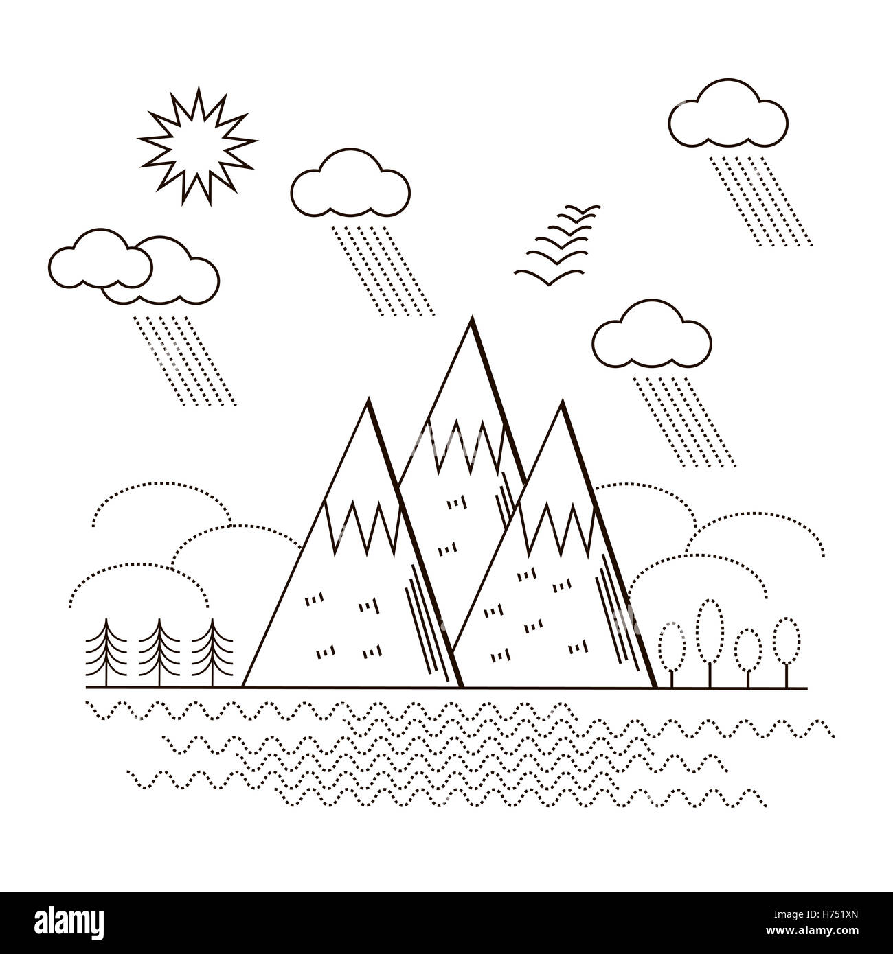 Mountain Linear Background Stock Photo - Alamy