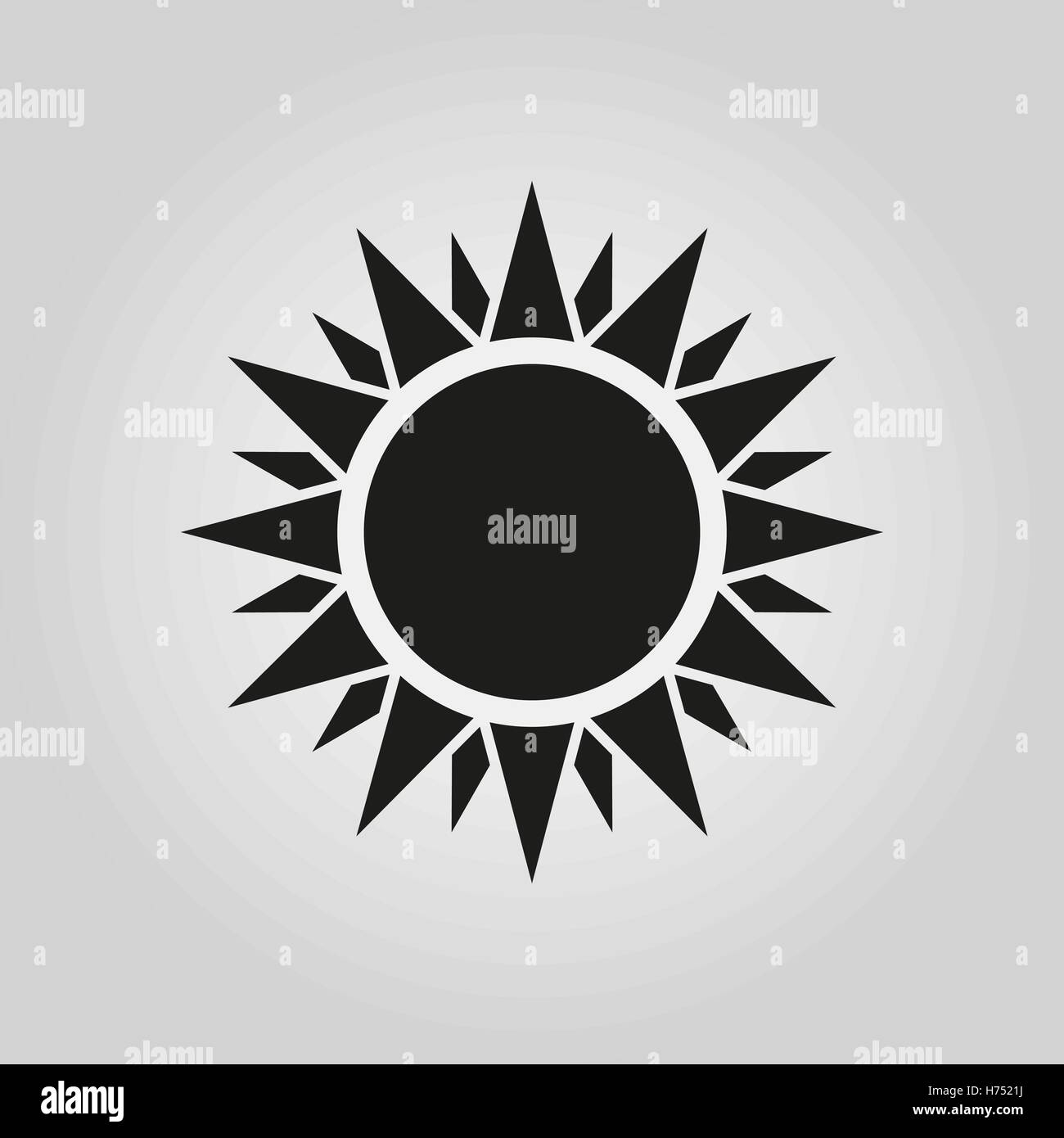 The sun icon. Sunrise and sunshine, weather symbol. UI. Web. Logo. Sign ...