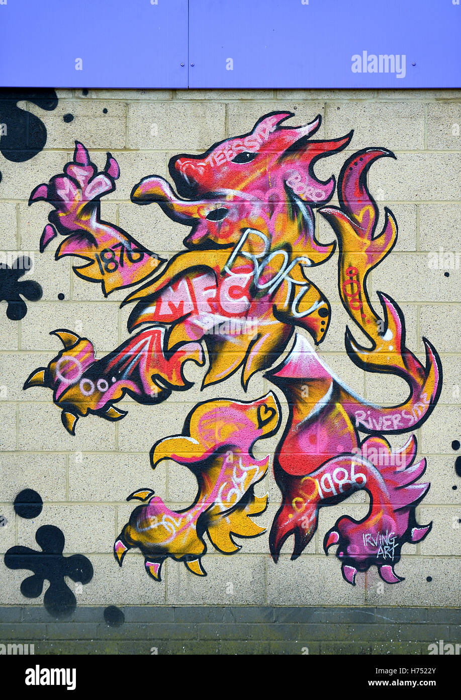 Middlesbrough graffiti outside Riverside Stadium Stock Photo - Alamy