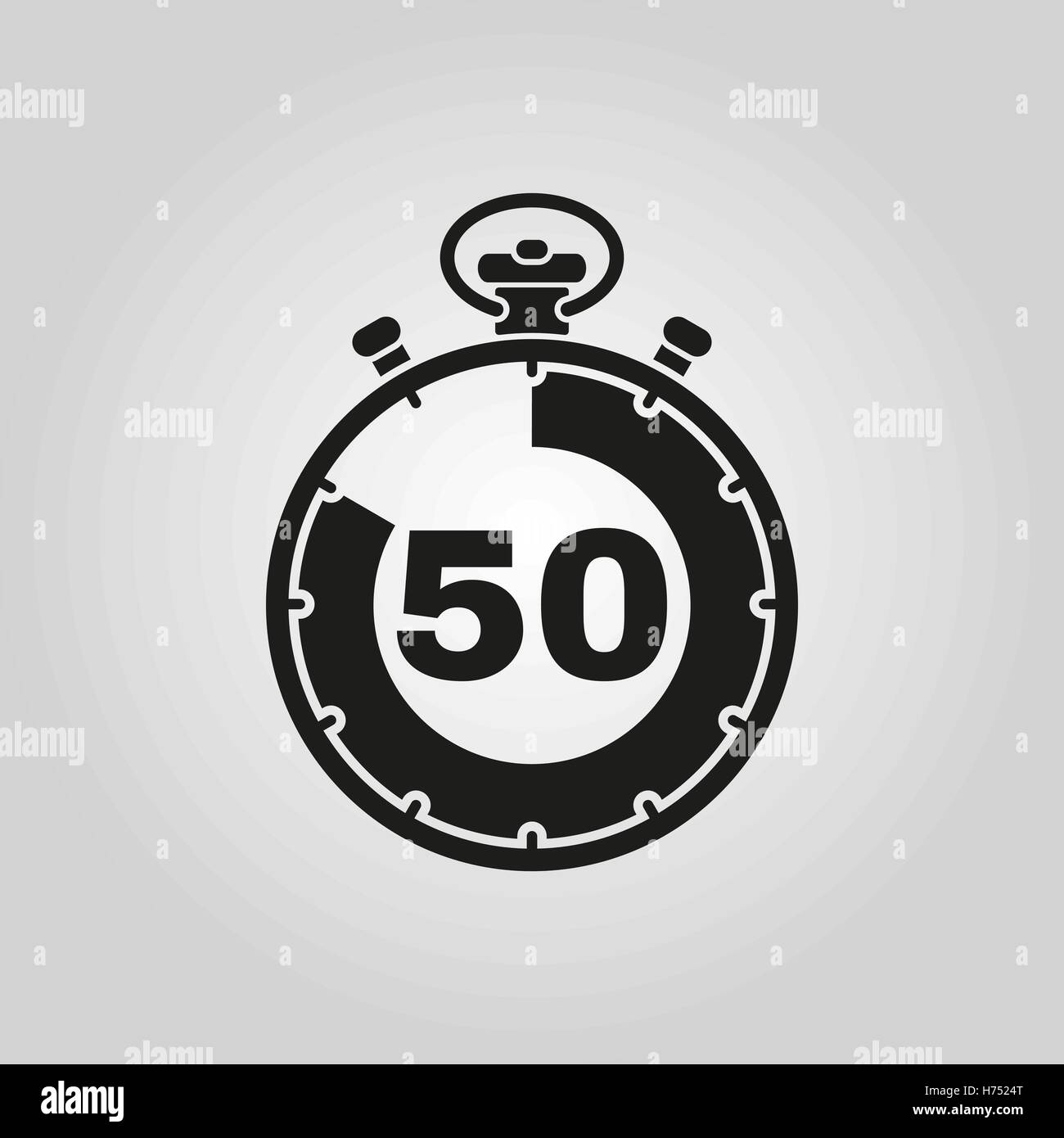 The 50 seconds, minutes stopwatch icon. Clock and watch, timer ...