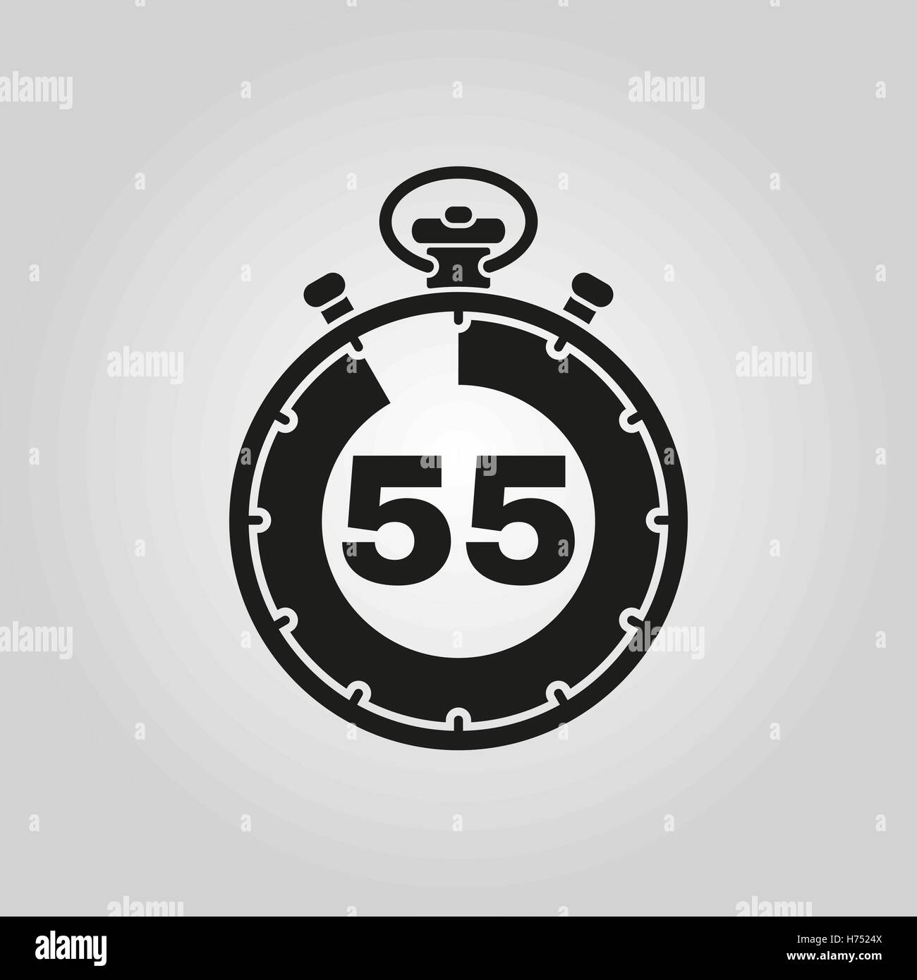 The 55 seconds, minutes stopwatch icon. Clock and watch, timer ...