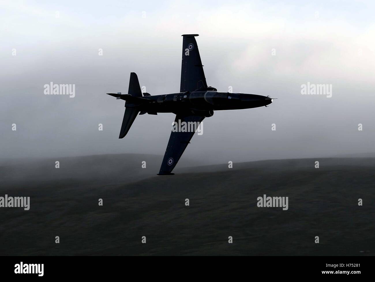 A Hawk jet is seen from Cad West, as it flies low level through the ...