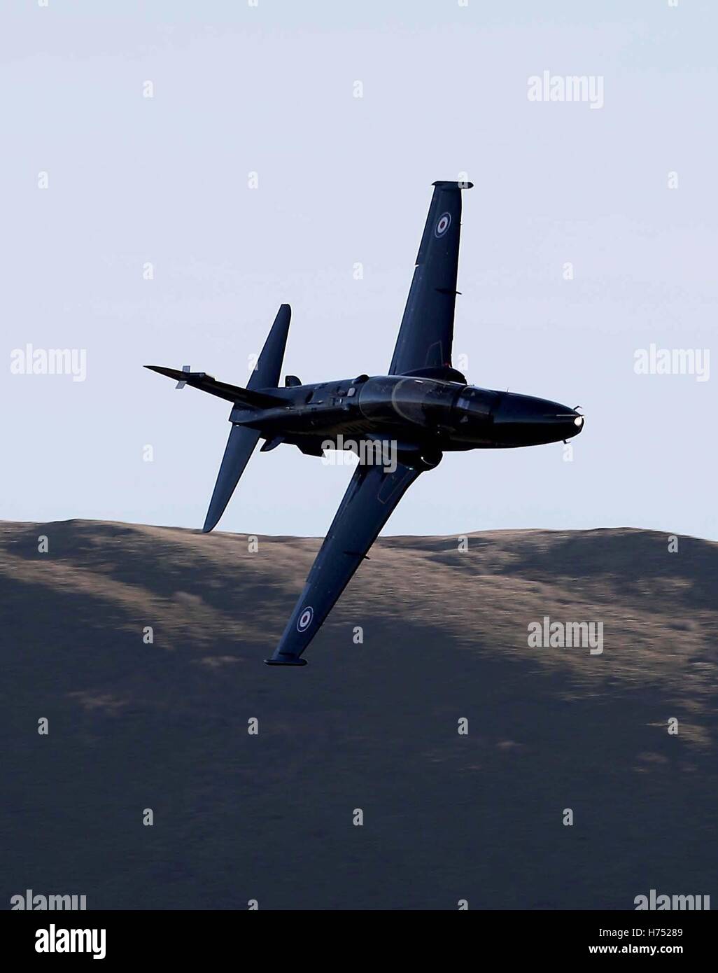 A Hawk jet is seen from Cad West, as it flies low level through the ...