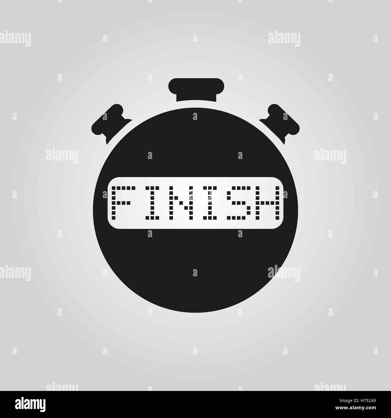 The finish stopwatch icon. Clock and watch, timer, countdown symbol. UI ...