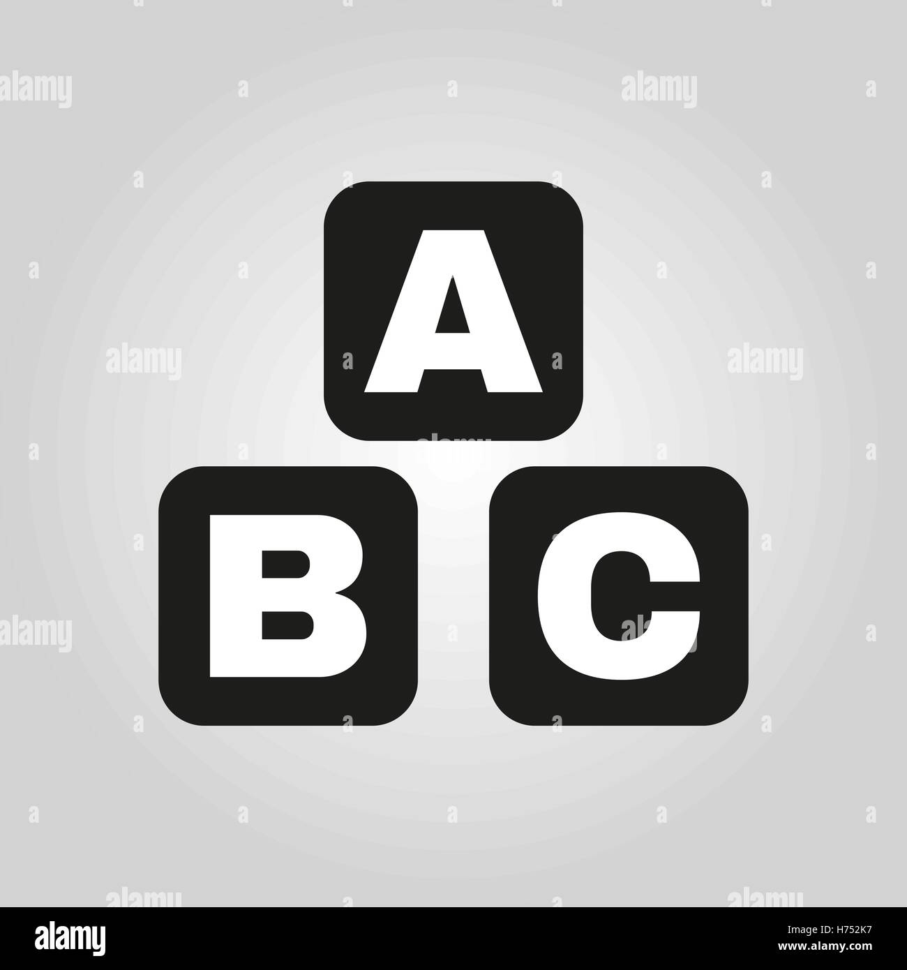 ABC building blocks icon. ABC bricks vector design. Baby bricks symbol ...