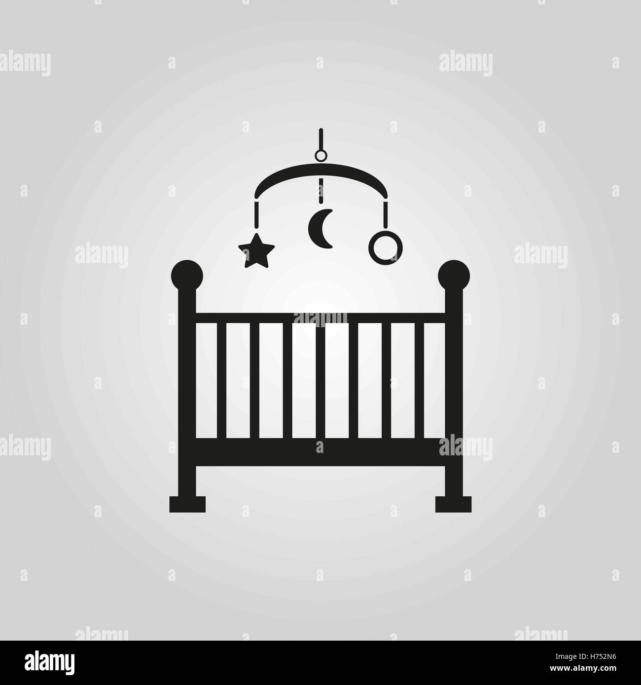 Childrens bed icon. Baby bed design. Cradle and home, nurse symbol. web ...