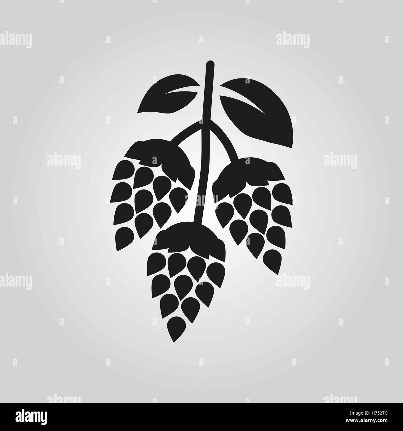 Hops icon. Beer and hop symbol. UI. Web. Logo. Sign. Flat design. App ...