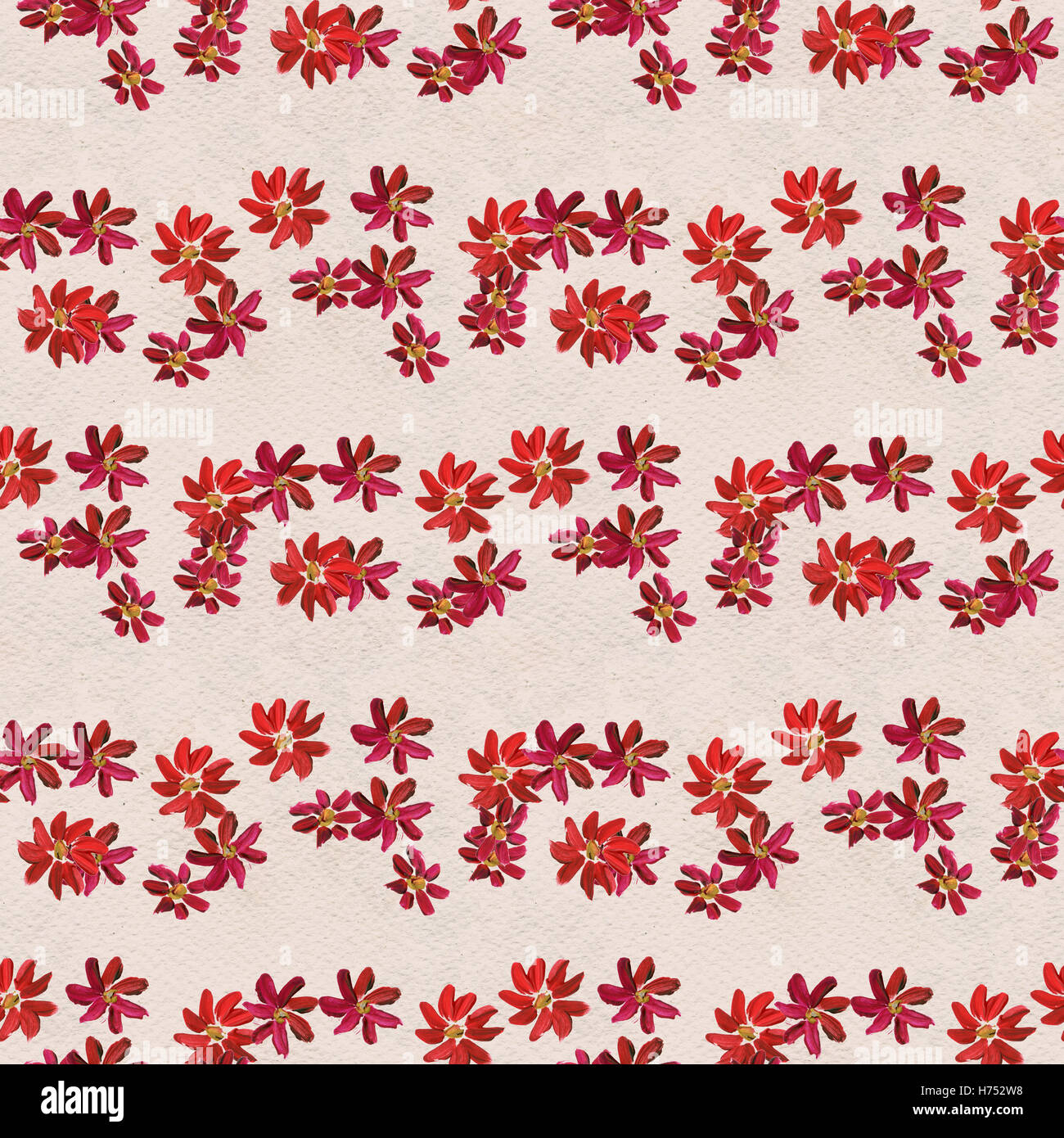 Seamless pattern with red flowers Stock Photo - Alamy